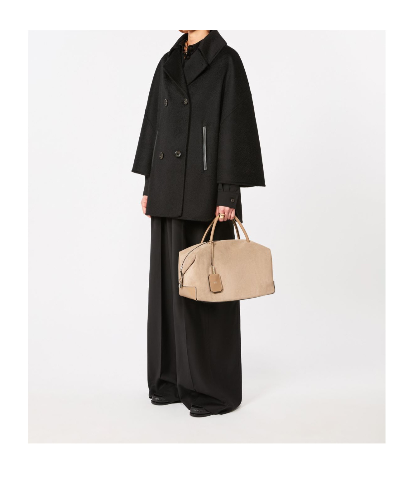 MAX MARA Max Mara Large Nubuck Leather Boston Bag